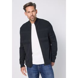 Cardigan Street One MEN, Herren, Gr. L (42), nocturnal blau, Web, 100% Baumwolle, unifarben, comfort fit normal, hoch geschlossener Ausschnitt, B&uuml;ndchen, Strickjacken, aus reiner Baumwolle