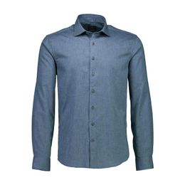 Businesshemd Junk De Luxe "Business-Casual-Hemd Modern Fit", Herren, Gr. L, Normalgr&ouml;&szlig;en, mid blau mel, Obermaterial: 100% Baumwolle, Hemden