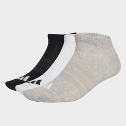 Funktionssocken adidas Performance "T ESS LOW 3P", Damen, Gr. L (43/45), medium grau heather, wei&szlig;, schwarz, Obermaterial: 50% Baumwolle, 47% Polyester, 2% Elasthan, 1% Polyamid, Socken, im sportlichen Stil, f&uuml;r Fitness, 3er-Set