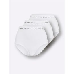 w&auml;schepur Taillenslip W&Auml;SCHEPUR, Damen, Gr. 44, 3 Stk., wei&szlig;, 95% Baumwolle, 5% Elasthan, Unterhosen Taillenslip