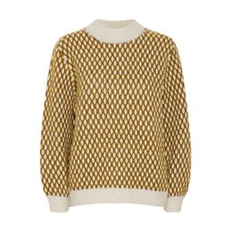 Strickpullover Ichi "Strickpullover IHKAMARA", Damen, Gr. L, gr&uuml;n (gr&uuml;n moss), Obermaterial: 52% Polyacryl PAN. 30% Polyester PES. 15% Alpaka WP. 3% Elasthan EL., Pullover Strickpullover