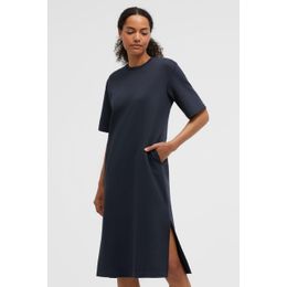 Sommerkleid SENSES.THE LABEL, Damen, Gr. M, US-Gr&ouml;&szlig;en, night navy, Jersey, Material: 70% Baumwolle, 30% Polyester, unifarben, regular fit lang, Rundhals, eingesetzt gerader Abschluss, Kleider Sommerkleid, mit Seitenschlitze