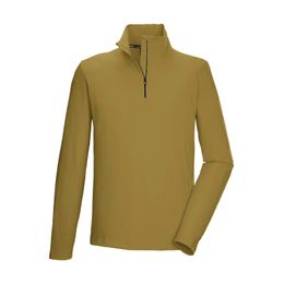Langarmshirt Killtec "KSW 71 MN FLX SHRT", Herren, Gr. L, gr&uuml;n (olivgr&uuml;n), Obermaterial: 69% Polyester, 31% Elasthan, ohne Ausschnitt, Shirts Langarmshirt, Funktionsshirt mit Stehkragen, warm, bequem, Zipper mit Kinnschutz