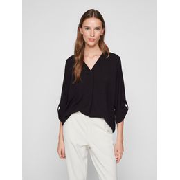 Blusenshirt Vila "VIJOSA 3/4 V-NECK TOP - NOOS", Damen, Gr. 36, schwarz (schwarz beauty), Jersey, Obermaterial: 100% Polyester, unifarben, regular fit normal, V-Ausschnitt, Shirts Blusenshirt