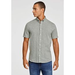 Leinenhemd LINDBERGH "Leinenhemd Slim Fit", Herren, Gr. L, Normalgr&ouml;&szlig;en, army, Obermaterial: 55% Leinen, 45% Baumwolle, Hemden