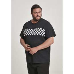 T-Shirt Urban Classics "Urban Classics T-Shirt Check Panel Tee", Jungen, Gr. M, schwarz, wei&szlig;, 100% Baumwolle, mehrfarbig, normal, Rundhals, Shirts T-Shirt