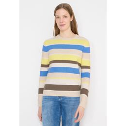 Strickpullover Cecil, Damen, Gr. L (42), bunt (iced gelb), Web, 100% Baumwolle, normal normal, Rundhals, Rippb&uuml;ndchen, Pullover Strickpullover, aus reiner Baumwolle