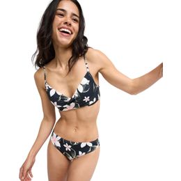 Roxy Damen Bandeau-Bikini-Top "Printed Essentials Wrap Bra", schwarz, Gr. L, Obermaterial: 85% Polyester, 15% Elasthan., Bikini-Oberteile