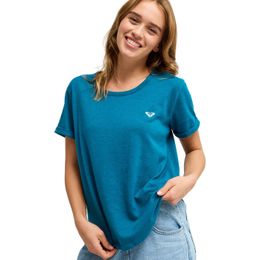 T-Shirt Roxy "Oceanwave Regular Emby", Damen, Gr. L, corsair, Obermaterial: 60% Baumwolle, 40% Polyester., Shirts T-Shirt