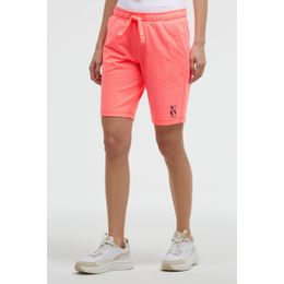 Sporthose SOCCX, Damen, Gr. L, Normalgr&ouml;&szlig;en, orange, Sweatware, Material: 50% Baumwolle, 50% Polyester, bedruckt, regular fit kurz, Hosen Sporthose, mit Elastikbund und Kordel
