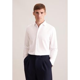 Businesshemd Seidensticker "Schwarze Rose", Herren, Gr. S (38), normale &Auml;rmell&auml;ngen, wei&szlig; (ecru), 100% Baumwolle, unifarben, regular fit, 2-Knopf-Manschette, Hemden, Regular 1/1 Kentkragen Uni