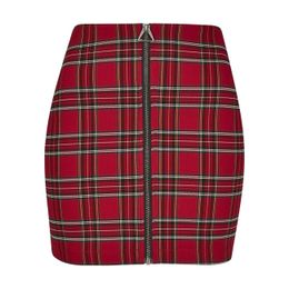 Maxirock Urban Classics "Urban Classics Damen Ladies Short Checker Skirt", Damen, Gr. M, rot, schwarz, 71% Viskose, 25% Polyester, 4% Elasthan, kariert, skinny fit, R&ouml;cke Maxirock