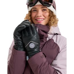 Snowboardhandschuhe Roxy "Icyday Leather", Damen, Gr. L, schwarz, Obermaterial: 100% Leder., Handschuhe