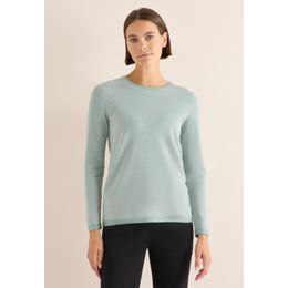 Strickpullover Cecil, Damen, Gr. L (42), jewel gr&uuml;n, Stoff, 72% Viskose, 28% Polyester, unifarben, comfort fit normal, Rundhals, abgesteppt, Pullover Strickpullover, mit Materialmix