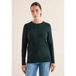 Strickpullover Cecil, Damen, Gr. L (42), ink gr&uuml;n, Web, 37% Baumwolle, 34% Polyacryl, 26% Polyester, 3% Elasthan, unifarben, normal normal, Rundhals, Strickb&uuml;ndchen, Pullover Strickpullover, aus Feinstrick