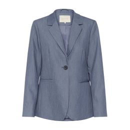 Blusenblazer Kaffe "Blazer KAsakura", Damen, Gr. 36, blau (vintage indigo), Obermaterial: 77% Polyester PES. 18% Viskose CV. 5% Elasthan EL., Blazer Blusenblazer