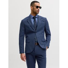 Jack & Jones Sakko JACK & JONES "JPRBLAMARTIN BLAZER CO01", Herren, Gr. 48, schwarz iris fit:slim fit, Web, Obermaterial: 71% Polyester, 22% Viskose, 7% Elasthan, unifarben, slim fit normal, V-Ausschnitt, gerader Abschluss, Sakkos Sakko, Materialmix, slim fit