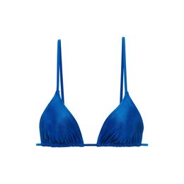 Triangel-Bikini-Top Copenhagen Studios "Manon", Damen, Gr. 34, Cup A/B, royalblau, Recycling-Polyamid, gl&auml;nzend, Bikini-Oberteile, aus gl&auml;nzendem Material