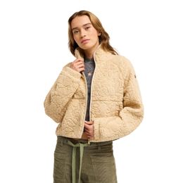 Fleecepullover Roxy "Blurry Cloud", Damen, Gr. L, beige (peeble outline moe), Obermaterial: 100% Polyester., Sweatshirts Fleecepullover