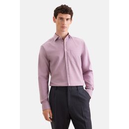 Businesshemd Seidensticker "Schwarze Rose", Herren, Gr. M (39), normale &Auml;rmell&auml;ngen, berry, 100% Baumwolle, Strukturmuster, regular fit, 2-Knopf-Manschette, Hemden, Regular 1/1 Kentkragen Struktur