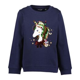 Sweater Blue Seven "Blue Seven Sweatshirt Christmas", M&auml;dchen, Gr. 104, 5900, nachtblau, 100% Baumwolle, normal normal, Rundhals, gerader Abschluss, Sweatshirts Sweater
