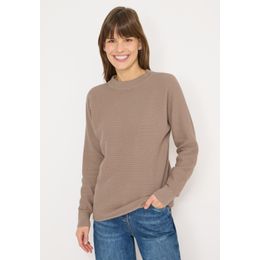 Strickpullover Cecil, Damen, Gr. XL (44), beige (urban camel), Web, 100% Baumwolle, unifarben, normal normal, Rundhals, Rippb&uuml;ndchen, Pullover Strickpullover, mit Turtleneck