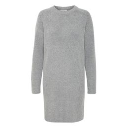 Midikleid B.Young "Kleid BYONEMA", Damen, Gr. M, N-Gr, grau (mid grau melange), Obermaterial: 62% Polyester PES. 25% Polyacryl PAN. 9% Polyamid PA. 4% Elasthan EL., Kleider Midikleid