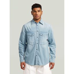 G-Star Raw Langarmshirt G-STAR "Dakota Regular Shirt Long Sleeve", Herren, Gr. L, vintage mirage, Obermaterial: 100% Baumwolle, Shirts Langarmshirt