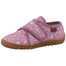 Barfu&szlig;schuh Lurchi "Bibu 2 Barefoot", Jungen, Gr. 25, rosa (viola), Textil, Schuhe Barfu&szlig;schuh, Klettschuh, Kinderschuh mit s&uuml;&szlig;em Motiv, Gr&ouml;&szlig;enschablone zum Download