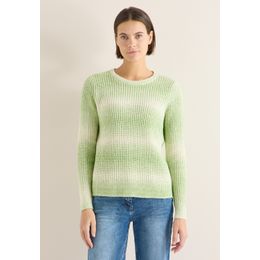 Strickpullover Cecil, Damen, Gr. L (42), bamboo gr&uuml;n melange, Web, 58% Baumwolle, 34% Polyacryl, 8% Polyester, unifarben, comfort fit normal, Rundhals, B&uuml;ndchen, Pullover Strickpullover, im soften Baumwoll-Mix
