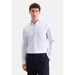 Businesshemd Seidensticker "Schwarze Rose", Herren, Gr. M (39), normale &Auml;rmell&auml;ngen, mittelblau, 100% Baumwolle, gestreift, regular fit, 2-Knopf-Manschette, Hemden, Regular 1/1 Haifischkragen Gestreift