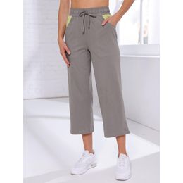 7/8-Hose, Damen, Gr. 42, Normalgr&ouml;&szlig;en, grau, 100% Baumwolle, unifarben, Hosen 7/8-Hose