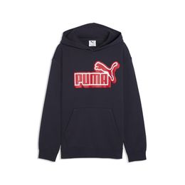 Hoodie Puma "Essentials Logo Lab Relaxed Hoodie Jungen", Jungen, Gr. 128, new navy blau, Obermaterial: 68% Baumwolle, 32% Polyester. Kapuzenfutter: 100% Baumwolle. Rippe: 97% Baumwolle, 3% Elasthan, relaxed fit, Sweatshirts Hoodie