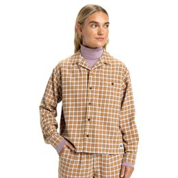 Langarmshirt Quiksilver "Penarek", Damen, Gr. S, braun (chocolate braun penarek), Obermaterial: 100% Baumwolle., Shirts Langarmshirt