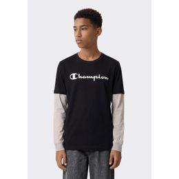 Langarmshirt Champion "SPORTWEAR LONG SLEEVE Standard Fit", Jungen, Gr. L, nbk, inb, Obermaterial: 100% Baumwolle, normal, Rundhals, Shirts Langarmshirt, f&uuml;r Kinder