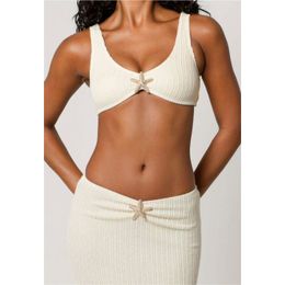 Balconette-Bikini MODA MINX "Starfish Scrunch", Damen, Gr. M, beige (ecru), 92% Polyamid, 8% Elasthan, unifarben, Bikini-Sets Balconette-Bikini, mit Seestern-Element