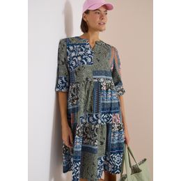 Maxikleid Cecil, Damen, Gr. L (42), US-Gr&ouml;&szlig;en, khaki, Web, 75% Baumwolle, 25% Modal, gemustert, comfort fit lang, Rundhals, elastischer Bund, Kleider Maxikleid, knielang