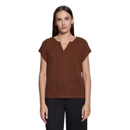 BETTY & CO Kurzarmshirt BETTY & CO "Damen kurzarm", Damen, Gr. L, braun, Obermaterial: 69% Polyester, 29% Baumwolle, 1% Elasthan, 1% Viskose, gerade normal, Rundhals, Shirts