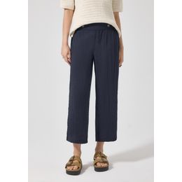 Stoffhose Street One, Damen, Gr. 32, L&auml;nge 26, maritime blau, Stoff, 75% Viskose, 22% Nylon, 3% Leinen, loose fit 7/8-L&auml;nge, Hosen Stoffhose, Middle Waist
