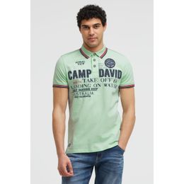 Poloshirt CAMP DAVID, Herren, Gr. 4XL, light mint, Piqu&eacute;, Material: 100% Baumwolle, bedruckt, regular fit normal, hoch geschlossener Ausschnitt, eingesetzt Rippb&uuml;ndchen, Shirts, aus Baumwolle
