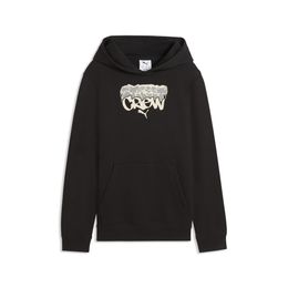 Hoodie Puma "MID 90s Hoodie Jungen", Jungen, Gr. 128, schwarz, Obermaterial: 32% Polyester, 68% Baumwolle. Kapuzenfutter: 100% Baumwolle. Rippe: 3% Elasthan, 97% Baumwolle, normal, Sweatshirts Hoodie