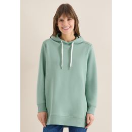 Sweatshirt Cecil, Damen, Gr. M (40), gr&uuml;n (smoke salvia), Sweatware, 54% Polyester, 46% Baumwolle, unifarben, comfort fit, ohne Ausschnitt, Rippb&uuml;ndchen, Sweatshirts Sweatshirt, mit Kapuze