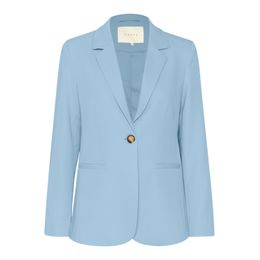 Blusenblazer Kaffe "Blazer KAsakura", Damen, Gr. 34, blau (faded denim), Obermaterial: 77% Polyester PES. 18% Viskose CV. 5% Elasthan EL., Blazer Blusenblazer