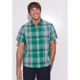 Karohemd Street One MEN, Herren, Gr. L (42), US-Gr&ouml;&szlig;en, gr&uuml;n (caribbean gr&uuml;n), Web, 100% Baumwolle, kariert, normal normal, V-Ausschnitt, abgesteppt, Hemden Karohemd, aus reiner Baumwolle