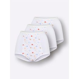w&auml;schepur Taillenslip W&Auml;SCHEPUR, Damen, Gr. 42, 3 Stk., wei&szlig;, bedruckt, 95% Baumwolle, 5% Elasthan, Unterhosen Taillenslip