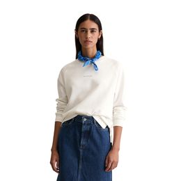 Marc O'Polo Sweatshirt MARC O'POLO DENIM "aus Organic Cotton", Damen, Gr. L, wei&szlig; (silky wei&szlig;), Obermaterial: 100% Baumwolle, unifarben, relaxed fit, Rundhals, B&uuml;ndchen, Sweatshirts Sweatshirt