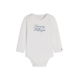 Langarmbody Tommy Hilfiger, Jungen, Gr. 62, N-Gr, wei&szlig;, Jersey, Obermaterial: 93% Baumwolle, 7% Elasthan, unifarben, regular fit h&uuml;ftlang, Rundhals, eingesetzt gerader Abschluss, Bodys, f&uuml;r Babys