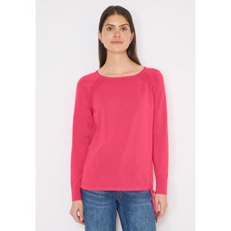 Strickpullover Cecil, Damen, Gr. L (42), pink (geranium rot), Web, 100% Baumwolle, unifarben, comfort fit normal, U-Boot-Ausschnitt, Rippb&uuml;ndchen, Pullover Strickpullover, mit U-Boot-Ausschnitt