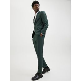 Jack & Jones Anzug JACK & JONES "JPRCOSTA SUIT", Herren, Gr. 46, N-Gr, gr&uuml;n (schwarzest spruce), Web, Obermaterial: 100% Polyester, unifarben, sehr schmal, Anz&uuml;ge, aus Polyester, sehr schmale Passform, mit Reverskragen, Langarm-Sakko