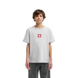 T-Shirt Element "Square Logo", Jungen, Gr. 10(140-148cm), grau (mid grau heather), Obermaterial: 100% Baumwolle., Shirts T-Shirt
